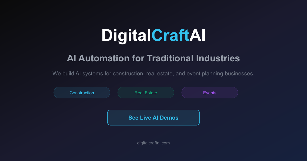 DigitalCraft AI | AI Automation for Traditional Industries